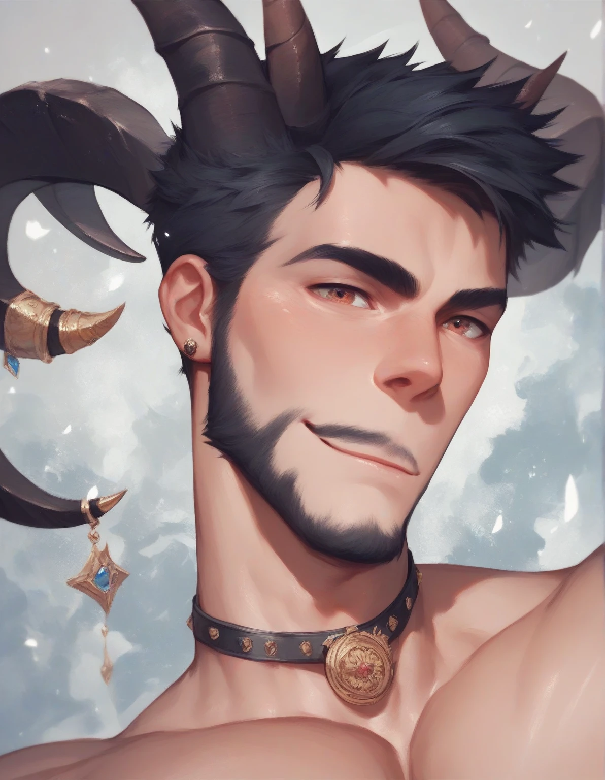 Black man with horns - SeaArt AI