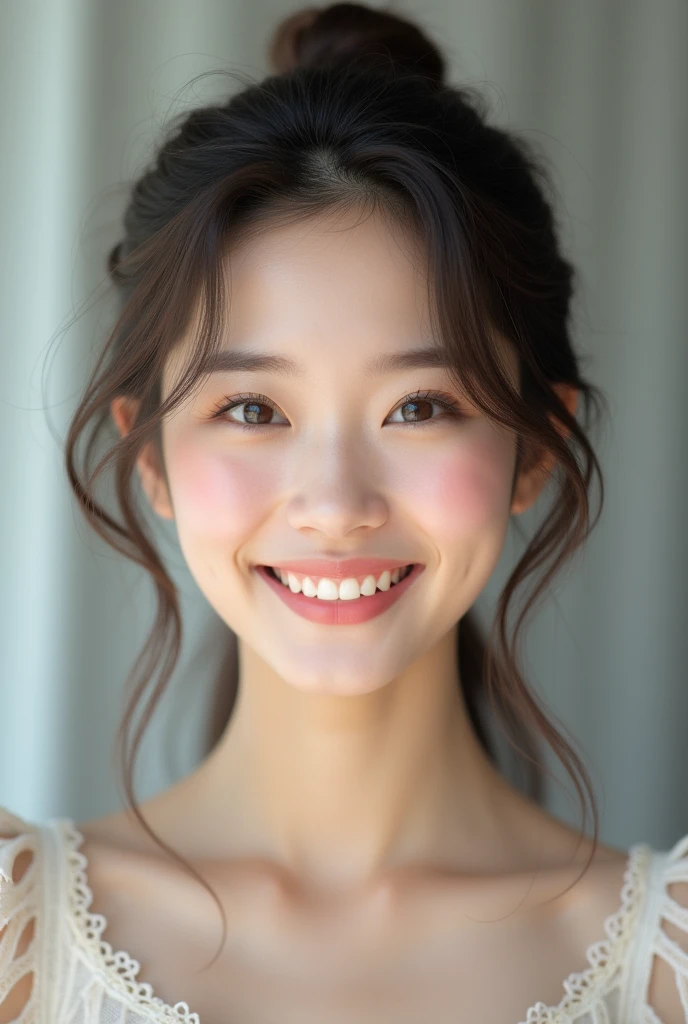 Realistic happy Korean girl 4k - SeaArt AI