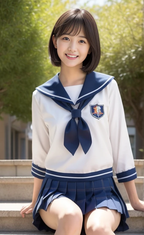 black loafers 、smile、Bright classroom、(((Alone))),((( 1 girl - SeaArt AI