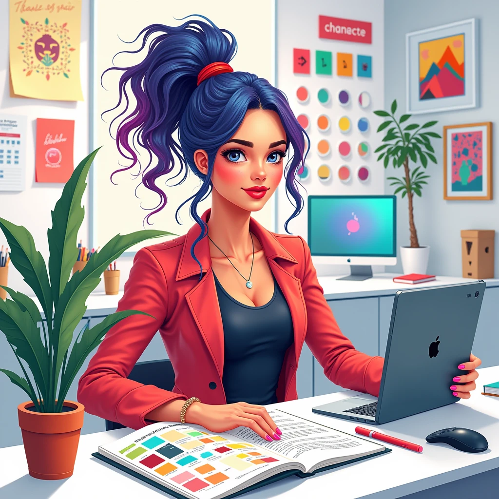 Create a graphic designer girl - SeaArt AI