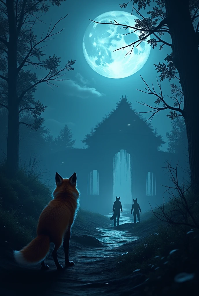 FPS game Fox characters night moon - SeaArt AI