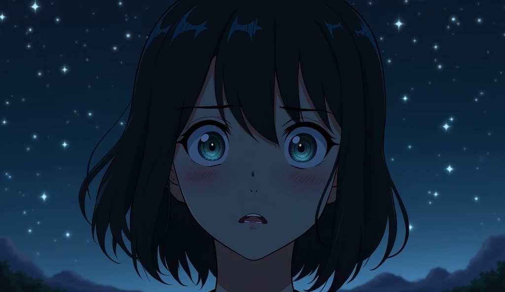 Dark , a scene showing the disappearance of some stars. Suddenly ...