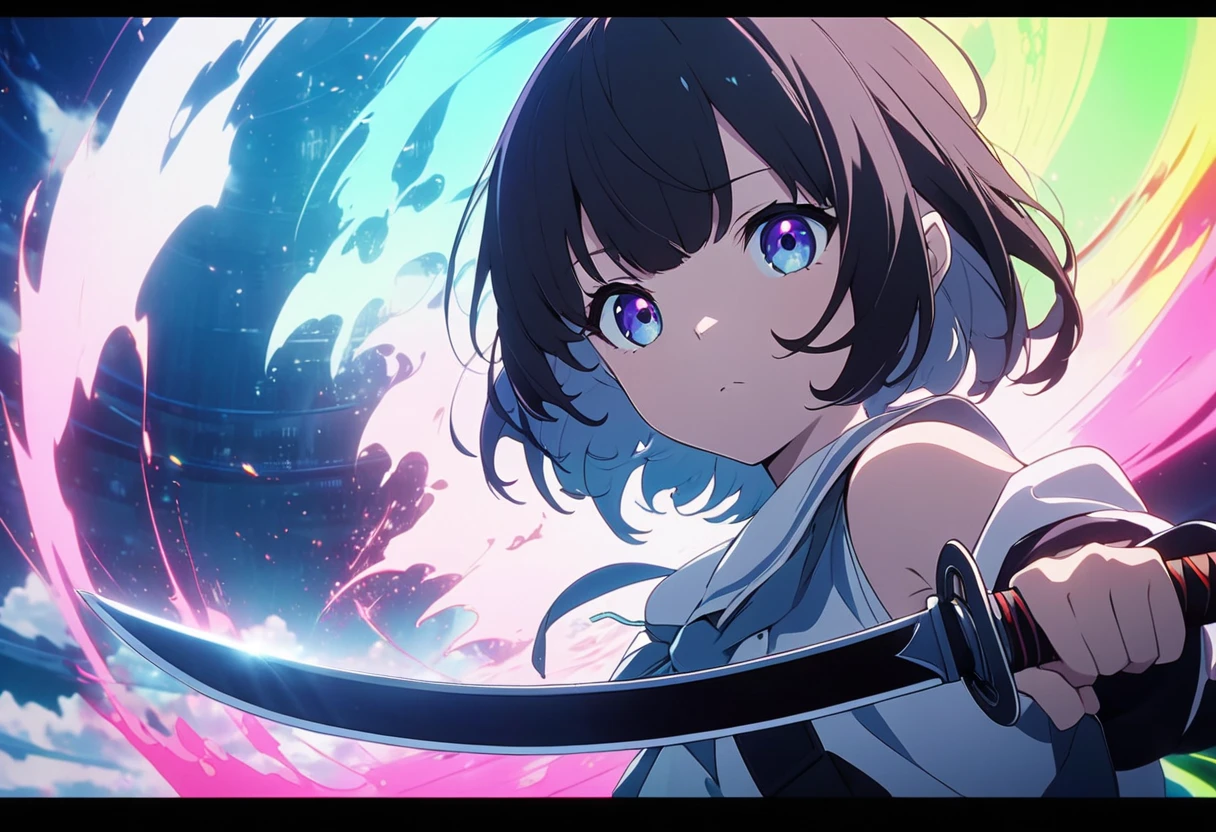 Anime character with a sword, nightcore, screenshot from the anime film ...