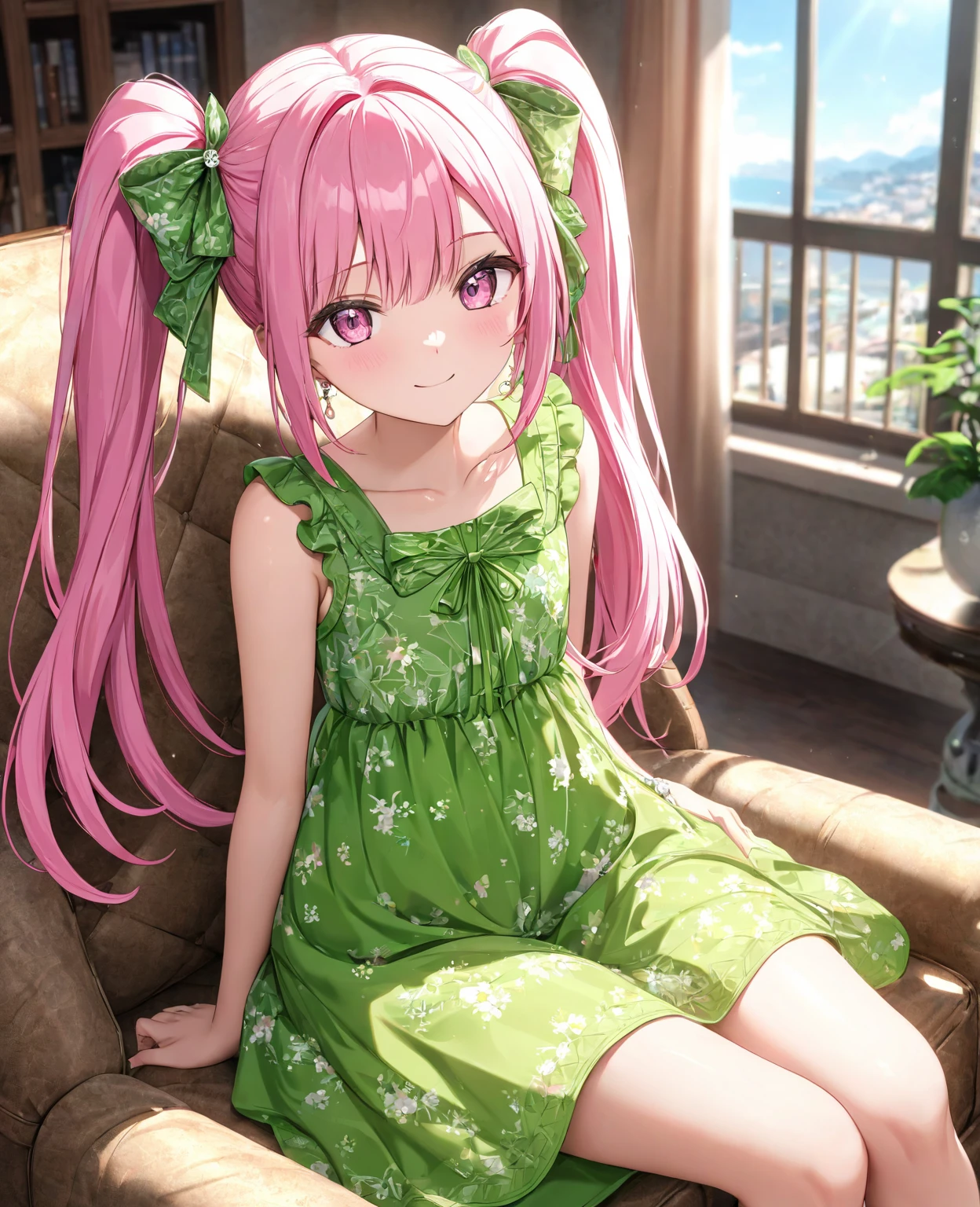 1girl, solo, Pink Shine Bright Hair, hair between eyes, Long hair ...