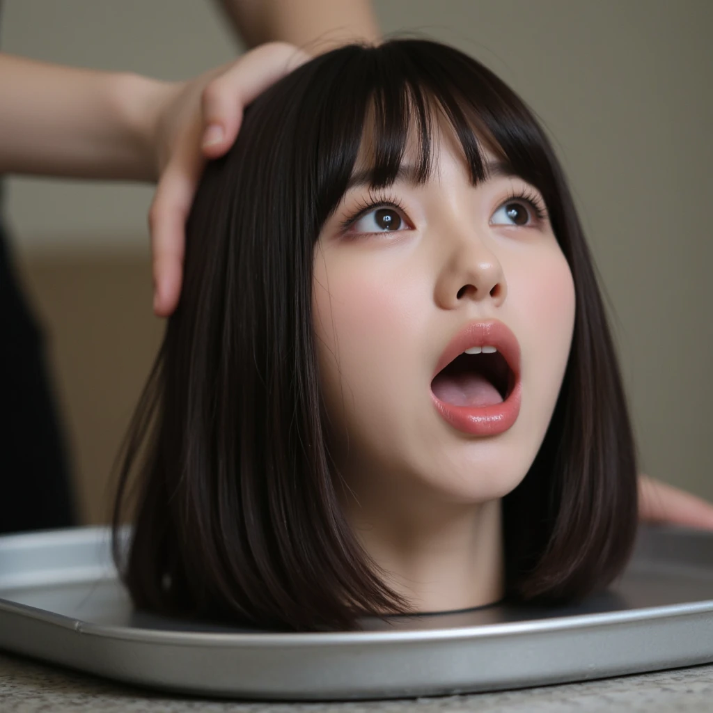 Close view of a beautiful teen japan girl's disembodied head - SeaArt AI