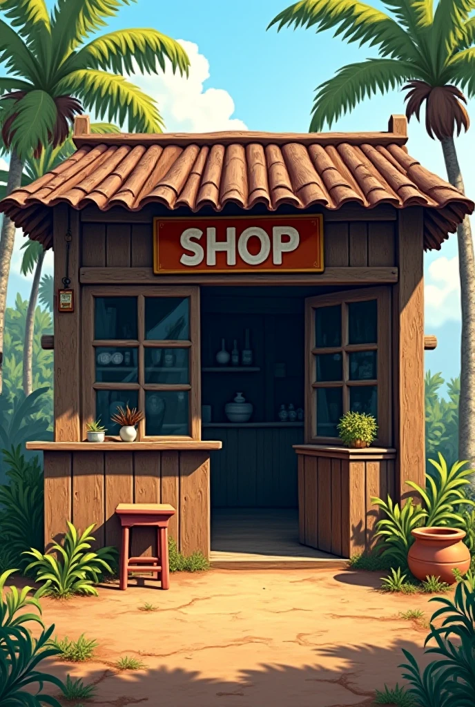 A image of old shop in village kerala without owner. And a cash counter ...
