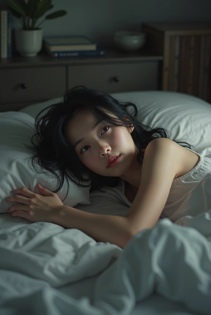 ベッドの上の女子十代 - SeaArt AI