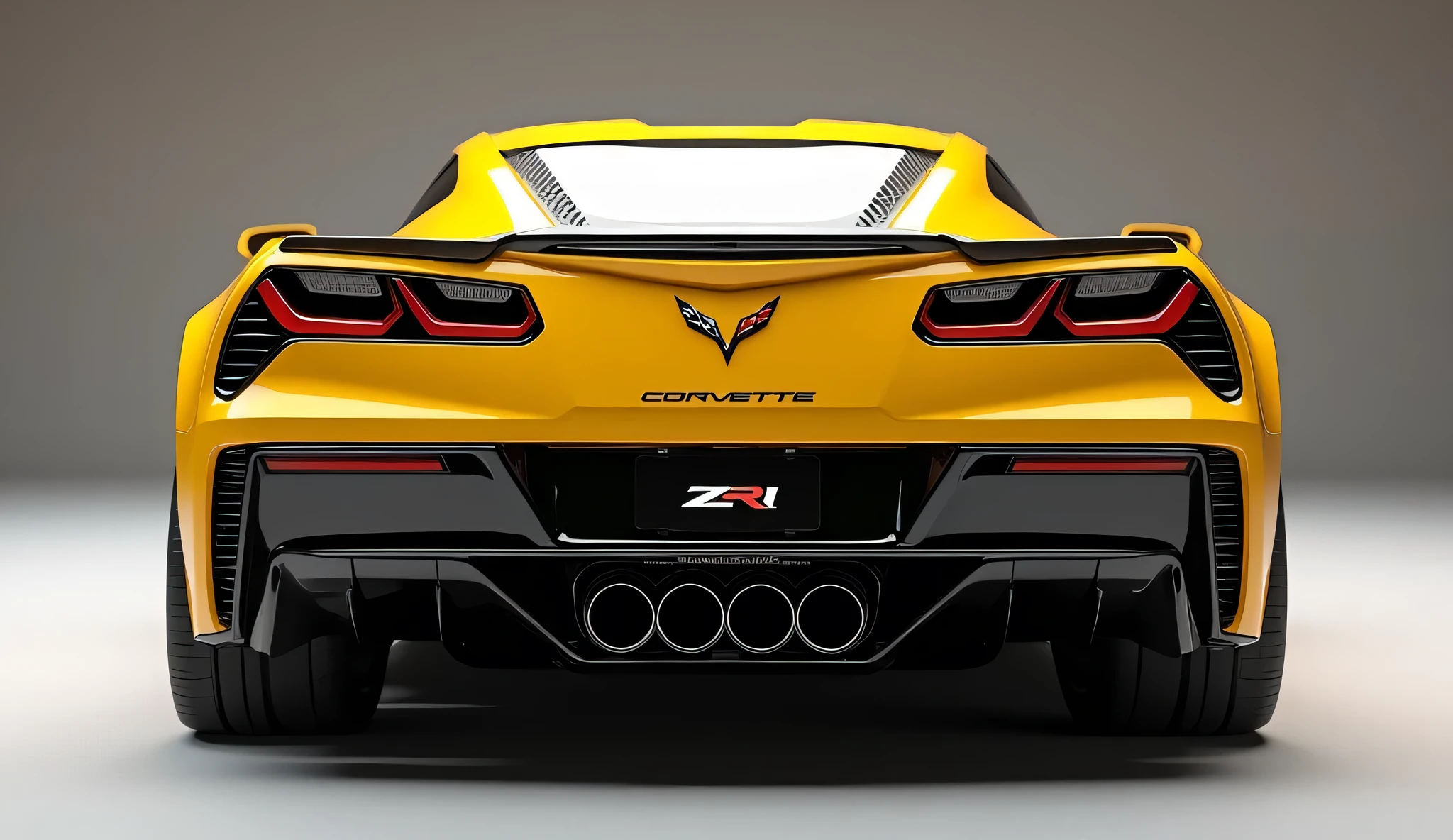 A close up of a yellow sports car with a rear end - SeaArt AI