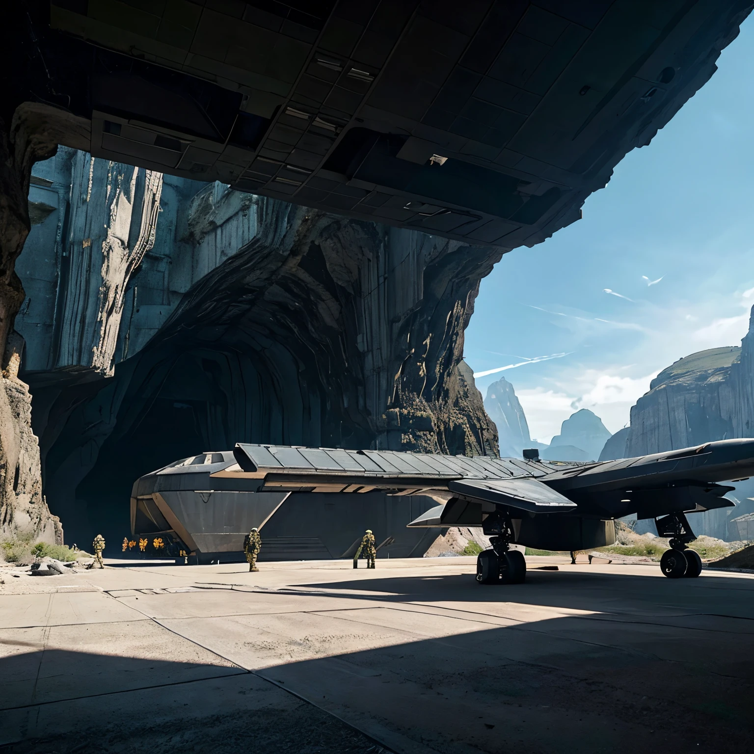 There is a large jet that is sitting on the tarmac - SeaArt AI