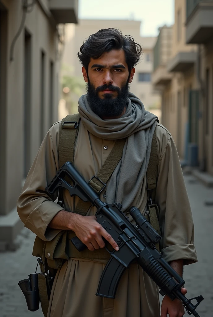 (photorealism:1.2), a young light beard taliban terrorist - SeaArt AI