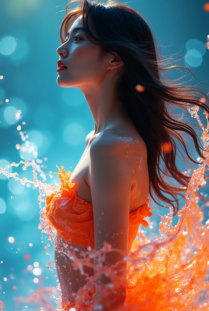 In a mesmerising display of artistry, vibrant colourful liquid forms and collidi - SeaArt AI