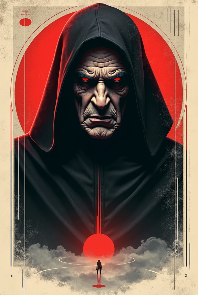 Star Wars Palpatine 70's style poster, Only in white black and red ...