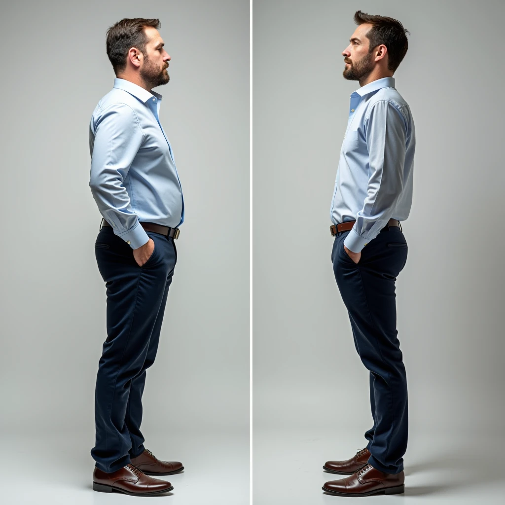 Create a detailed before-and-after comparison image of a person - SeaArt AI