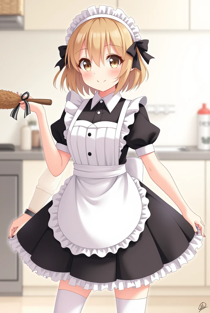 An anime girl dressed as a maid - SeaArt AI
