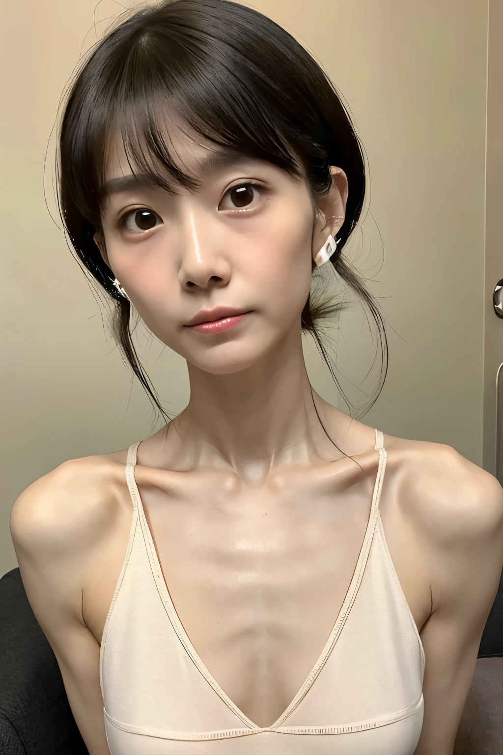 There is a woman that is posing for a picture in a room - SeaArt AI