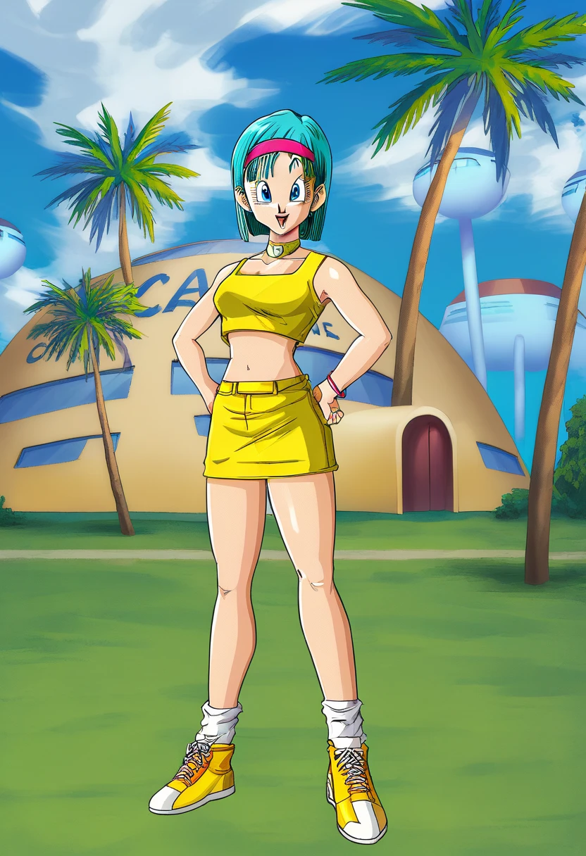 Bulma, film, 1 girl, alone, breasts, looking at the viewer, smile ...