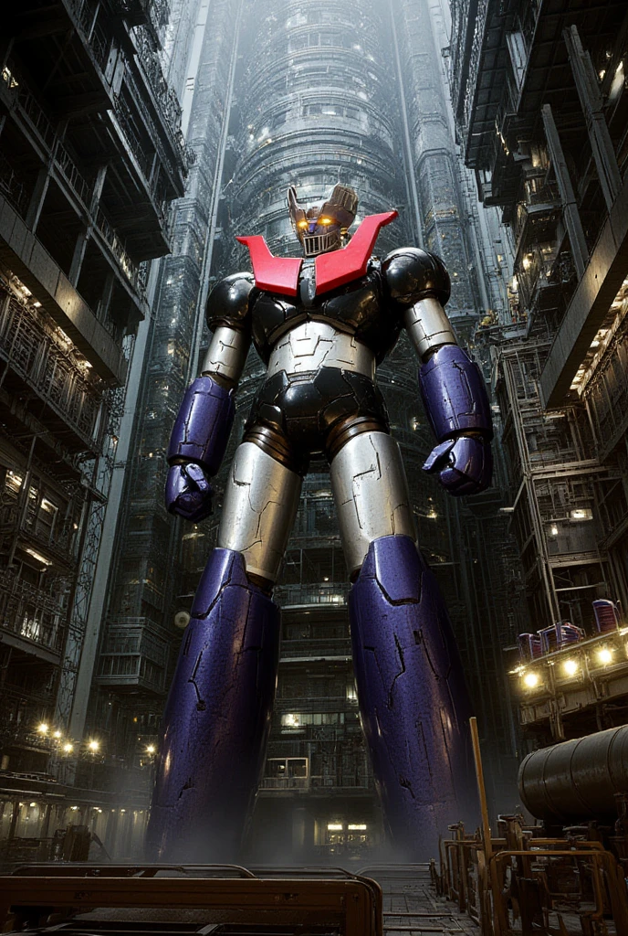 A very realistic giant version of Mazinger Z , standing 100 meters high ...