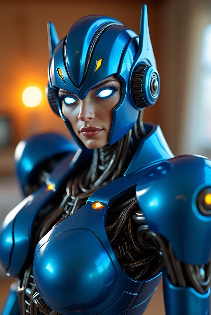 Arcee the autobot robot from transformers in the family room - SeaArt AI