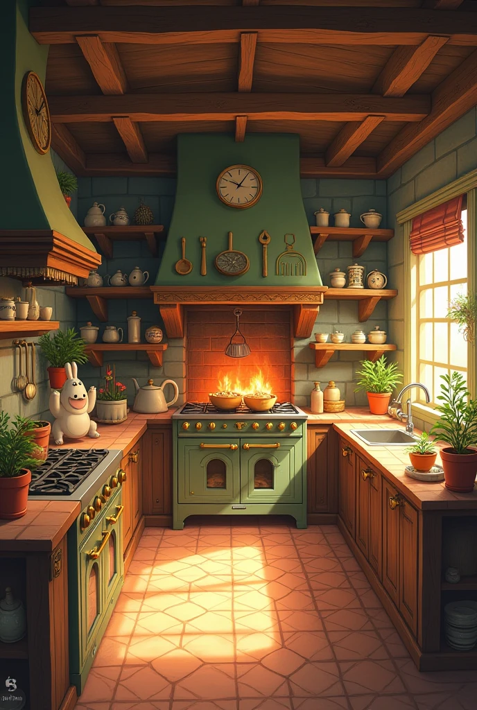 Studio ghibli kitchen - SeaArt AI