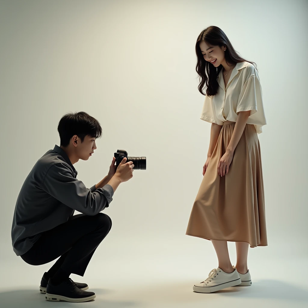 1girl and 2men, Professional Photorealistic Images, {{knees up - SeaArt AI