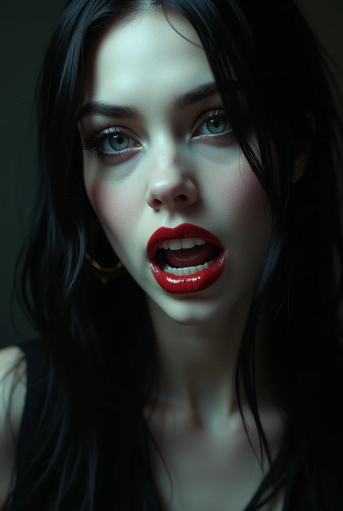 Woman with vampire teeth - SeaArt AI