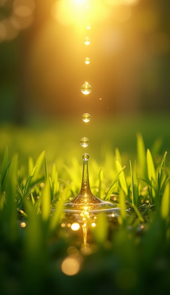 "Create a realistic image showing droplets of Amirtham (nectar of ...