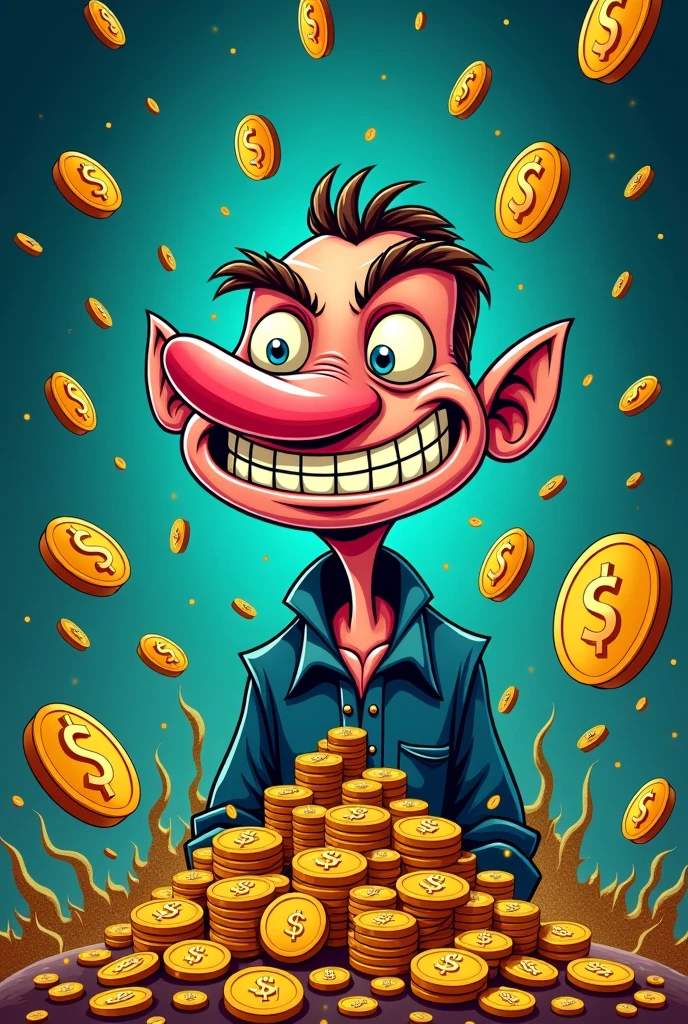 Greed cartoon for s - SeaArt AI