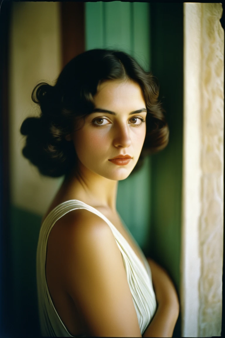 Woman's portrait, greece art deco, film grain, cinematic, 1900s - SeaArt AI