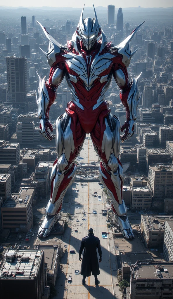 create a super realistic Ultraman。 The city is so huge that it - SeaArt AI