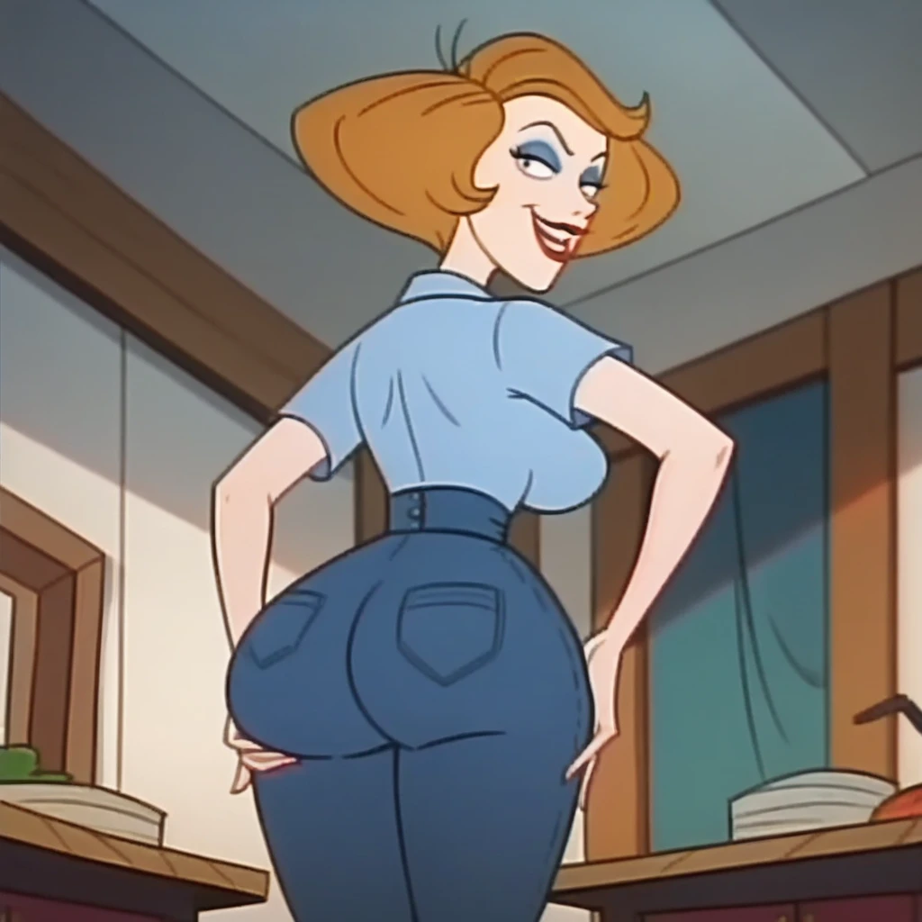 Screencap, 1girl, Bev, brown hair, makeup, large breasts, narrow waist - SeaArt AI