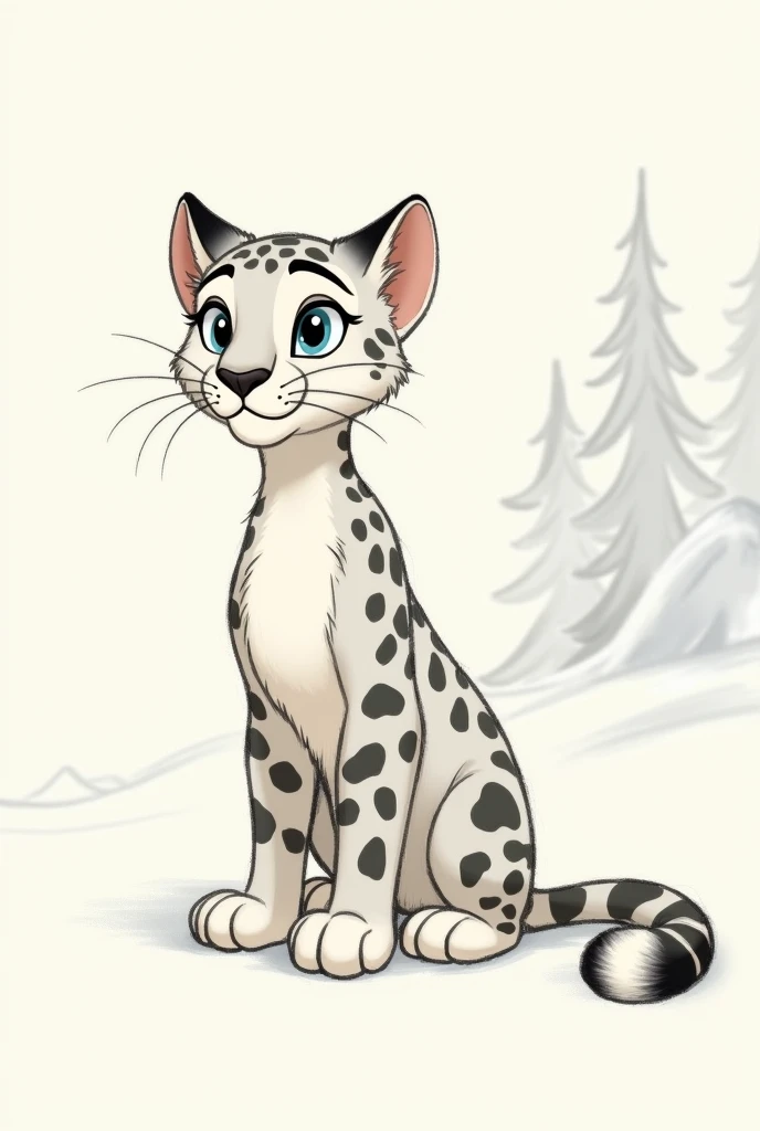 The Disney 1980s style model sheet of a young anthropomorphic Snow ...