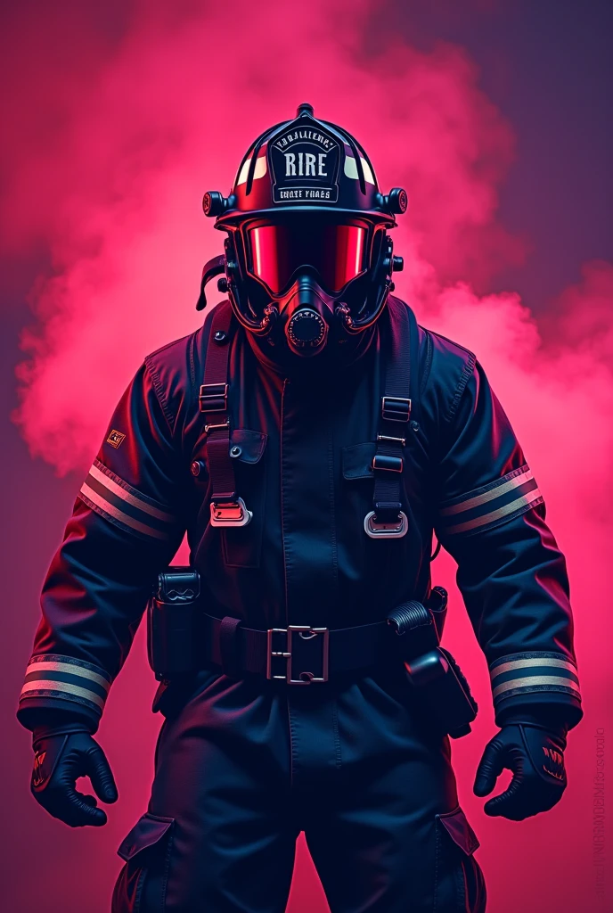 Create a sports team logo with magenta firefighters - SeaArt AI