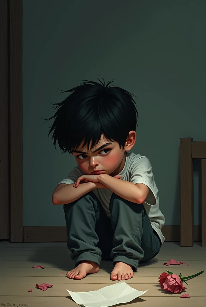 Boy overthinking broken heart - SeaArt AI