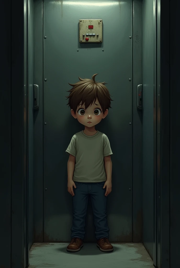 The boy is in an elevator - SeaArt AI