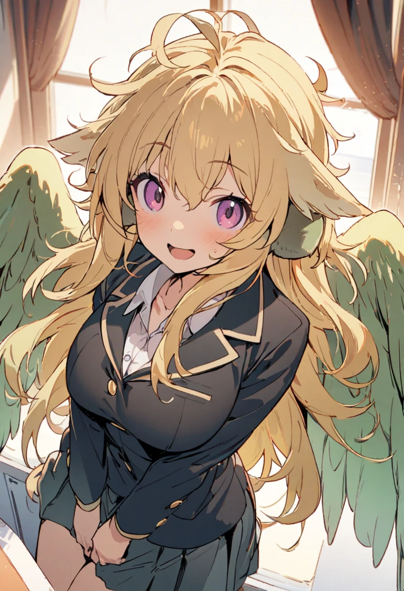 1girl,((harpy girl)), (blonde hair,messy hair, ultra long hair - SeaArt AI