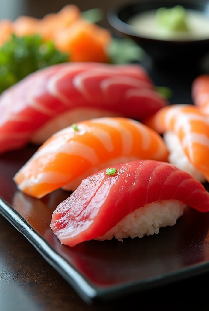 tuna、Salmon、Sushi with a platter of 、 popular ingredients such as ...