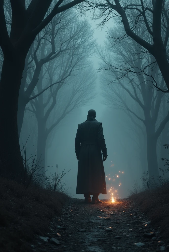 silhouette of a man rising from the ground, the one from the crypt into ...