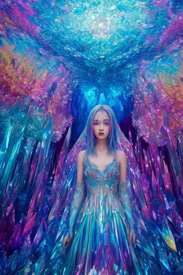 A surreal extraordinary landscape , Colorful and dreamy, 1 girl ...