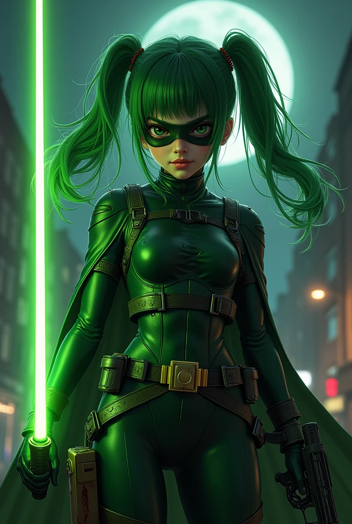 Ultra realistic , girl, shi body, green twintails air , ( loli body ...