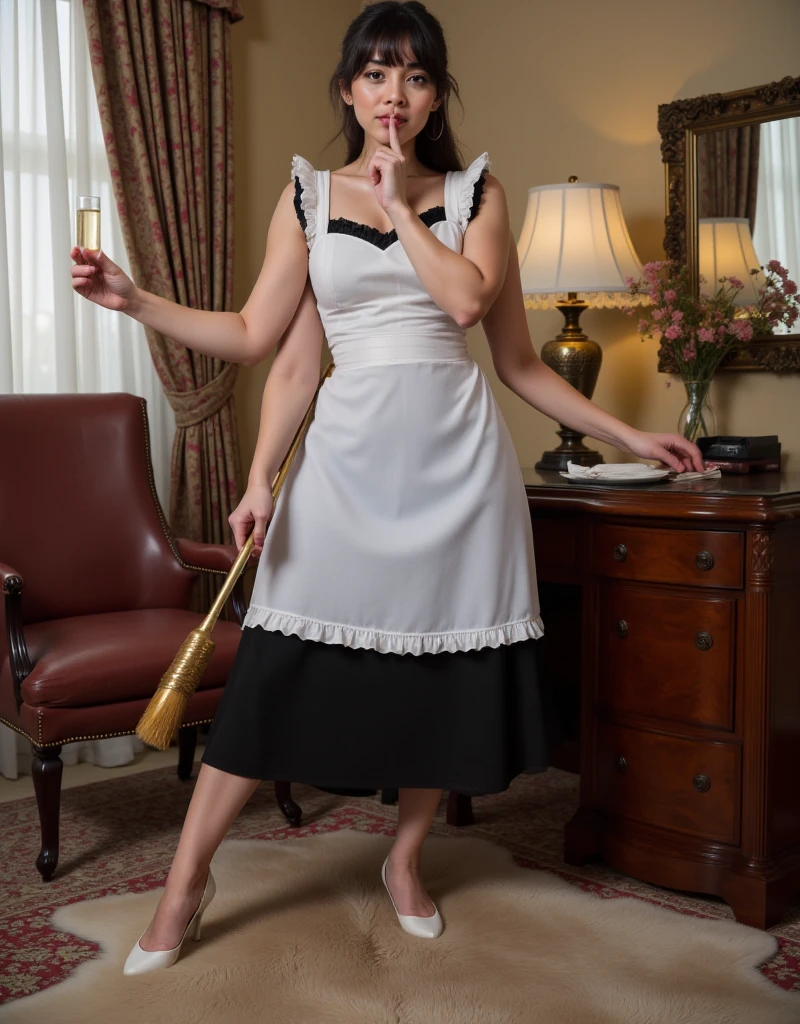 Dslr photo, photograph, nikon, solo, 1girl, pretty french maid woman - SeaArt AI