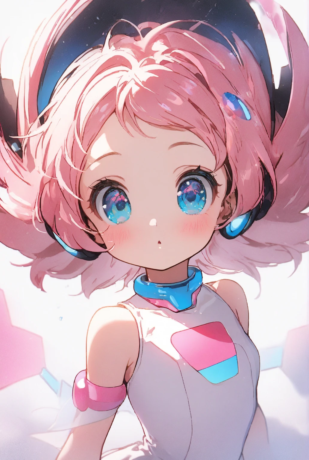 1girl,solo,astro girl,(((pink hair,blue eyes))), - SeaArt AI