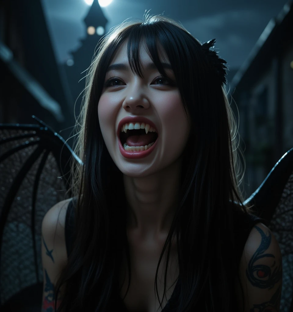 (((A female vampire)))、きれいな足、 Japanese、vampires 、 tattoo、((Kiva like a ...