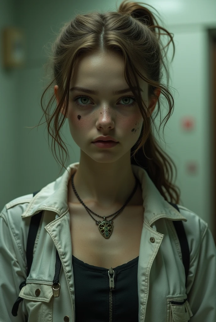 EVA, 21 years old, has a slender body and pale skin , marked by battle ...