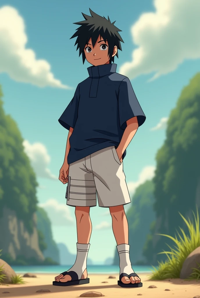 Sasuke from naruto as a disney pixar style in his traditional uniform ...