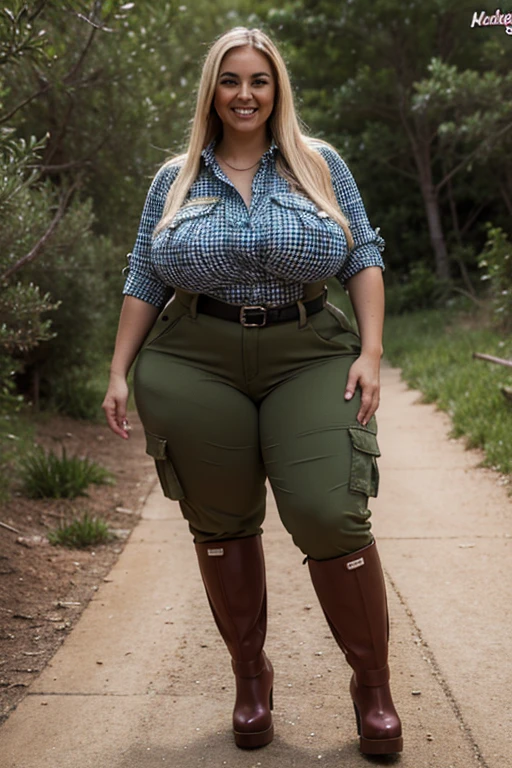 Ussbbw, round thigh , big round butt , high wellies , green tight cargo ...
