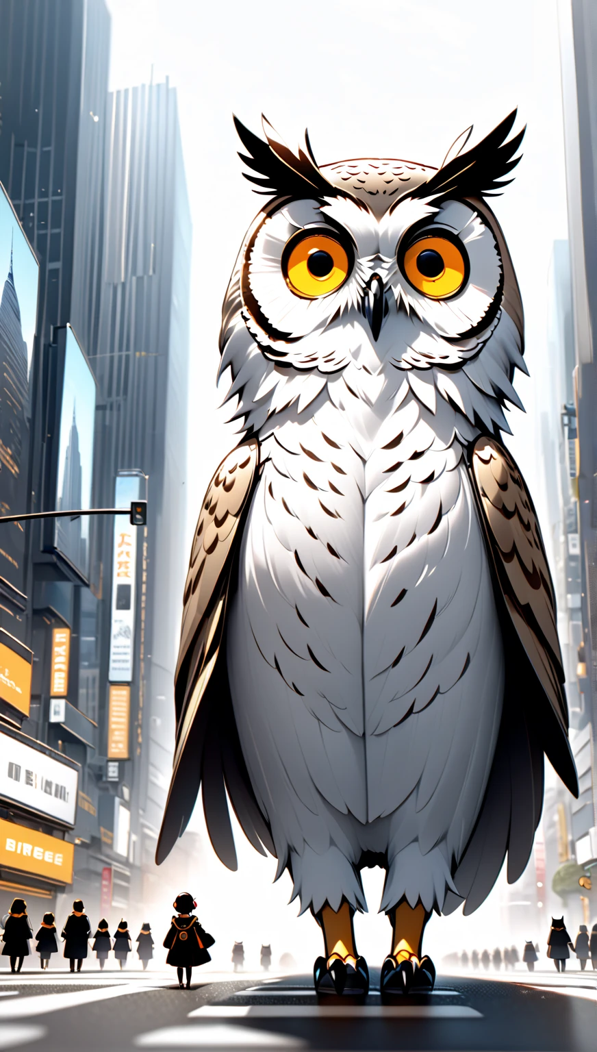 Girl Heading to the Big City , owl under guard，Hzk, Ultra Miniature ...