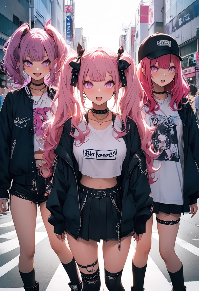 Tokyo fashion, film grain, high ISO photo grain, ((gyaru pop punk ...