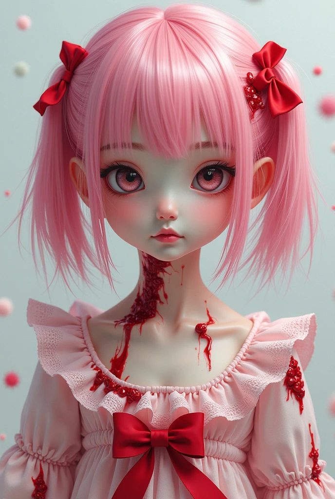 Realistic, Pastel gore, girl ,gore, blood, Asian, young teen - SeaArt AI