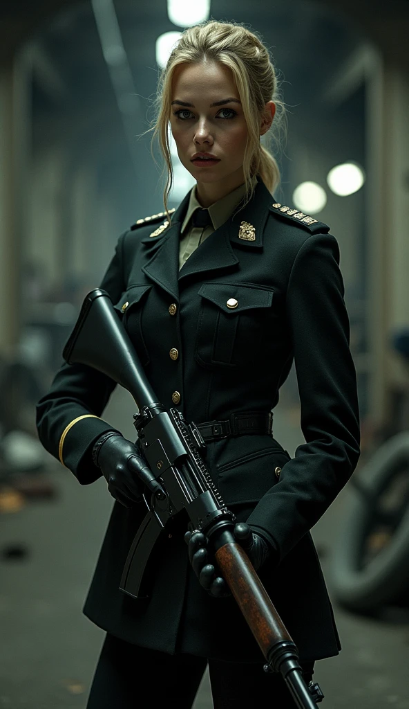 Beautiful Dutch woman in military uniform with a gun, digital photo ...