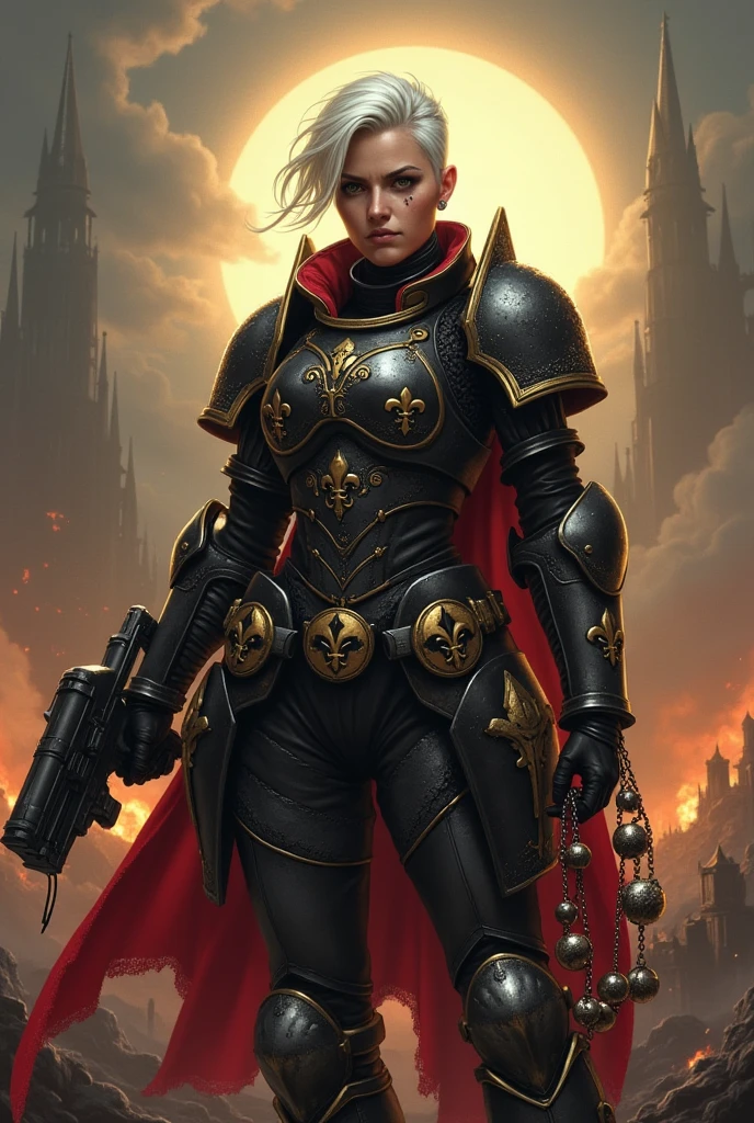 Create a highly realistic illustration of a Warhammer 40k Sister of ...